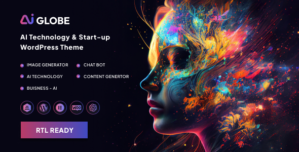 AI Globe - Artificial Intelligence Startup & Technology WordPress Theme by designthemes